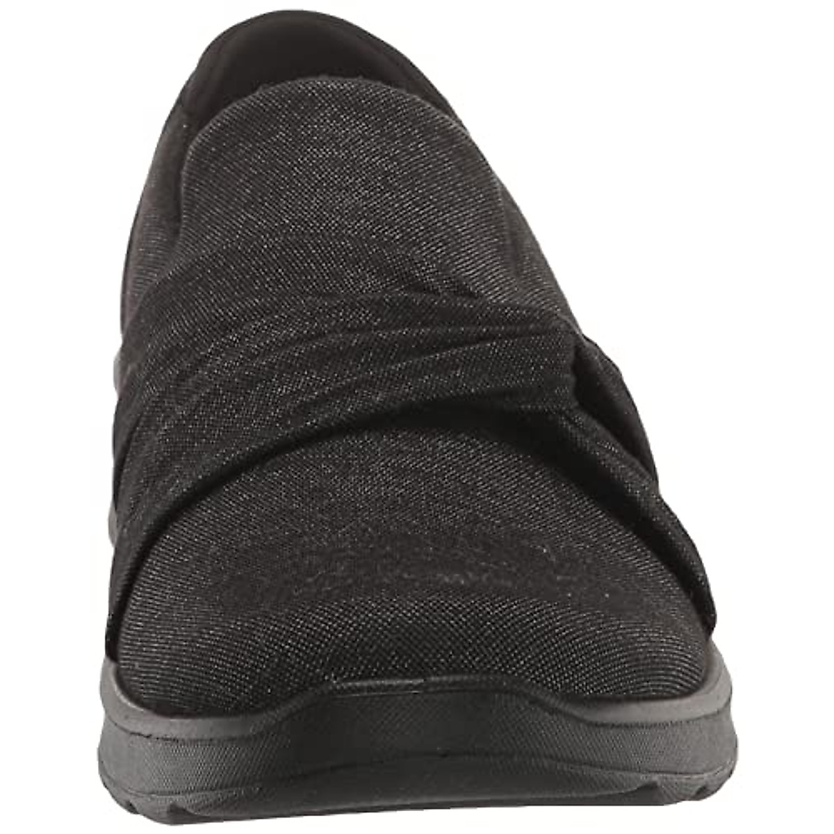 BZees Women's Glimmer Slip-Ons Loafer, Black Shimmer, 9 Wide