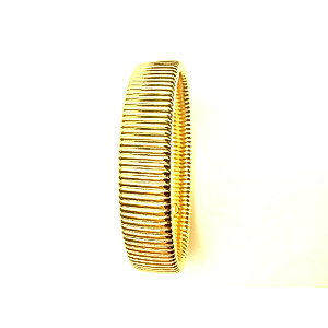 Marshal Metal Fashion Bracelet Omega Style Brass Polished Stretch Cobra Bracelet (Gold)