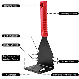 Trim Puller for Baseboard Tile Removal Tool Heavy Duty Pry Bar, Flat Pry Bar for Commercial Work, Molding, Siding and Flooring Removal