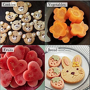 LENK Vegetable Cutter Shapes Set,Mini Pie,Fruit and Cookie Stamps Mold,Cookie Cutter Decorative Food,for Kids Baking and Food Supplement Tools Accessories Crafts for Kitchen,Green,9 Pcs