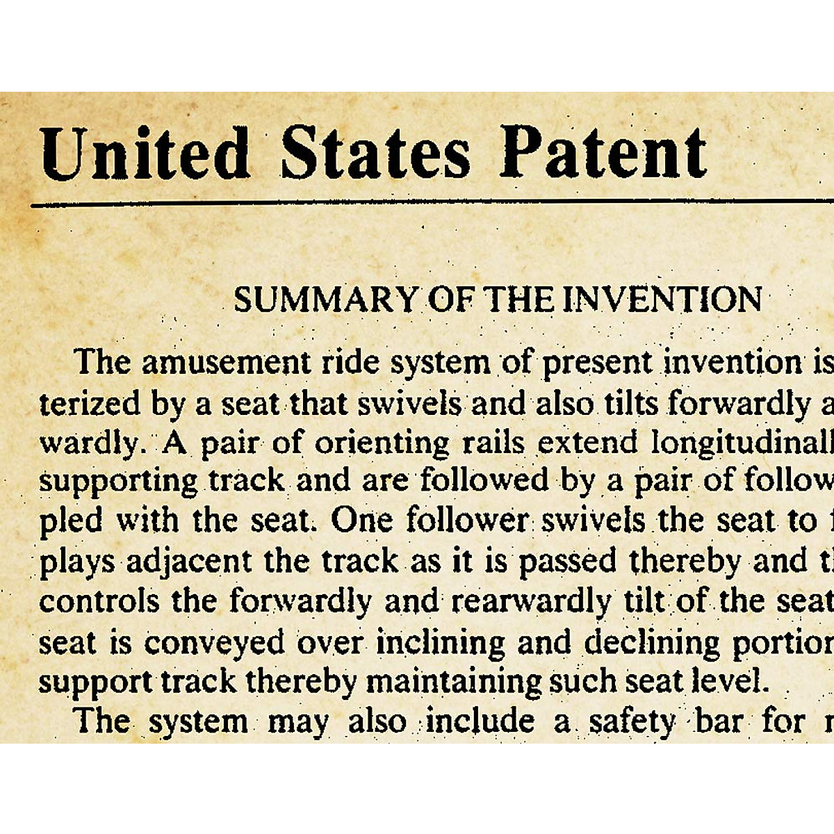 Vintage Omnimover (Haunted Mansion & Spaceship Earth) Patent Art POSTER! (up to 24" x 36") - Disneyland - Disney - Epcot - Theme Parks