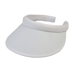 TopHeadwear Sports Cotton Twill Clip-On Visor 3.5 Inch Wide Brim, White
