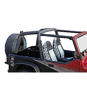 Rampage Roll Bar Pad and Cover Kit | Black Denim | 768915 Fits 1992 - 1995 Jeep Wrangler YJ