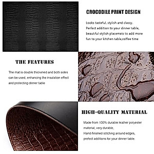 Leather Placemats for Dining Table Waterproof Set of 4 Marble Decor for Kitchen Table Easy to Clean PU Place Mats for Dinning,Office