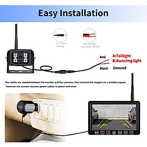 ZEROXCLUB Ⅱ Digital Wireless Backup Camera System Kit,HD 1080P & IP69 Waterproof Wireless Reverse Rear View Camera + 7’’ DVR Split Touch Monitor w/Recording for RV/Truck/Trailer/Motorhome-B701