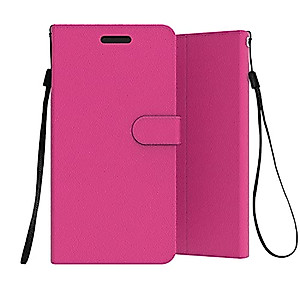EnCases for Oneplus Nord N300 5G Case, Oneplus Nord N300 5G Wallet Case with Hand Strap PU Leather Clip Flip Case Cover with Card Holder Stand Feature for Oneplus N300 5G 2022 for Women Men, Hot Pink