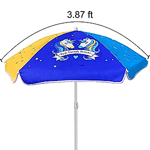 AMMSUN 47 Inch Seaside Beach Umbrella for Sand and Water Table - Kids Durable Umbrellas for children Beach Camping Garden Outdoor Play Shade