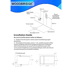 WOODBRIDGE Square Smart Bidet Toilet with Auto Open & Close, Foot Sensor, Auto Flush, Multiple Spray Modes, Heated Seat, Warm Water and Air Dryer, Auto LED Nightlight, Matte Black, EBT-MB03