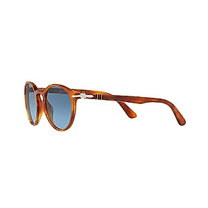 Persol PO3171S Round Sunglasses, Terra Di Siena/Azure Gradient Blue, 49 mm