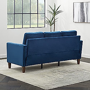 Edenbrook Archer Upholstered Couch – Couches for Living Room – Blue Velvet Couch - Living Room Furniture - Small Couch - Seats Three - Straight Arm Modern Couch