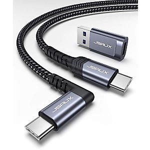 JSAUX 2-in-1 Link Cable 10 FT Compatible with Meta/Oculus Quest 3/2 Accessories & PC/Steam VR, USB 3.0 High Speed PC Data Transfer Adapter, Compatible with VR Headset, Gaming PC, Quest 3 & 2 & 1 -Grey