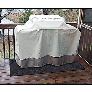 Gas Grill Mat，Premium BBQ Mat and Grill Protective Mat—Protects Decks and Patios from grease splashes,Absorbent material-Contains Grill Splatter，Anti-Slip and Waterproof Backing，Washable (36" x 36")