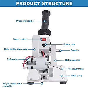 oiakus Mini Miter Saw, Portable Table Saw with 0-45° Angle and Height Adjustable for Soft Metal, Iron Sheet, Wood, Plastic, Aluminum Alloy Cutting