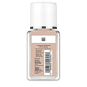 Neutrogena SkinClearing Oil-Free Acne and Blemish Fighting Liquid Foundation with.5% Salicylic Acid Acne Medicine, Shine Controlling Makeup for Acne Prone Skin, 20 Natural Ivory, 1 fl. oz