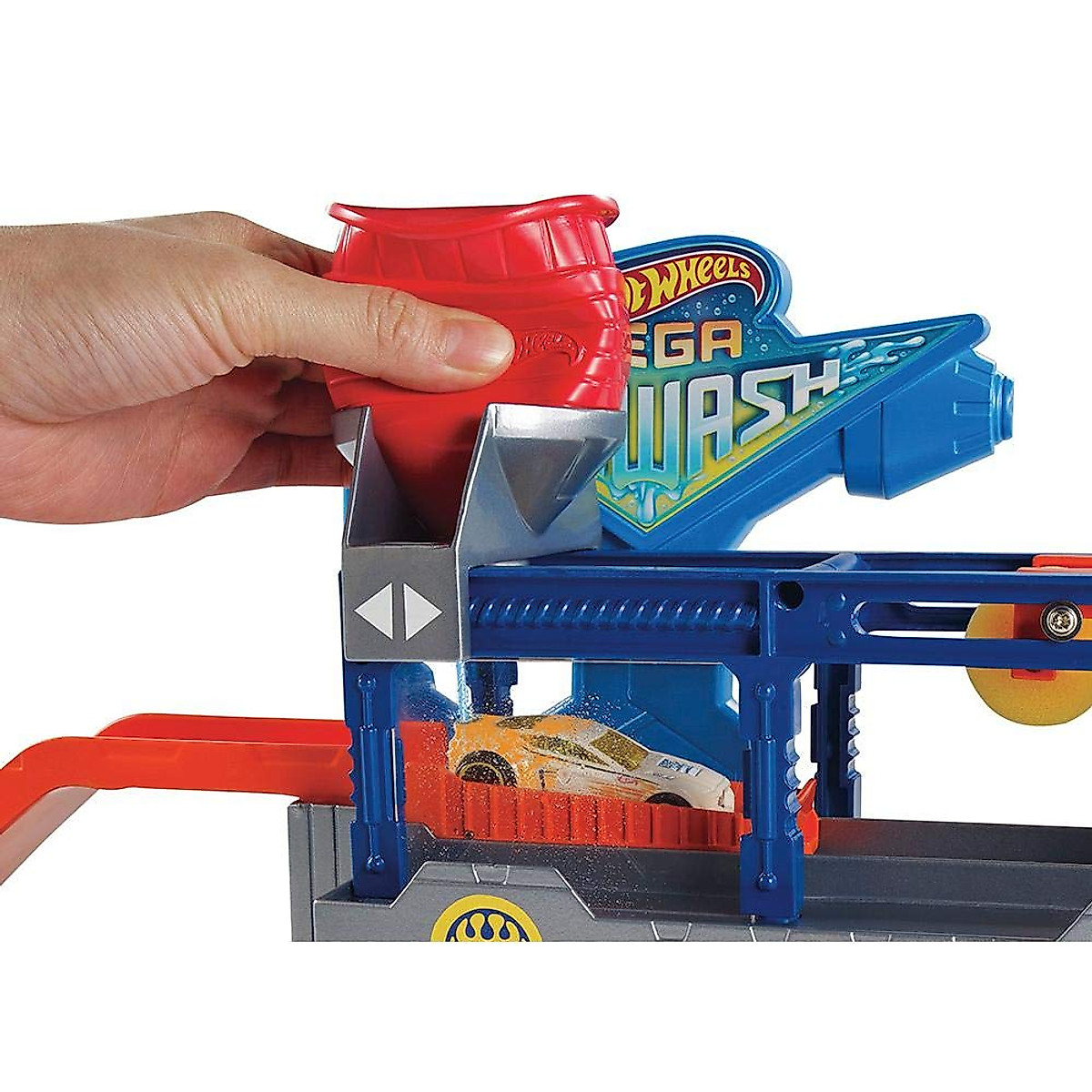 Hot Wheels FTB66 City Mega Car Wash Connectable Play Set with Diecast & Mini Toy Car