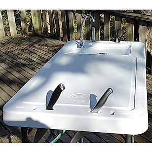 Old Cedar Outfitters Fish and Game Cleaning Table with Sink and Folding Legs