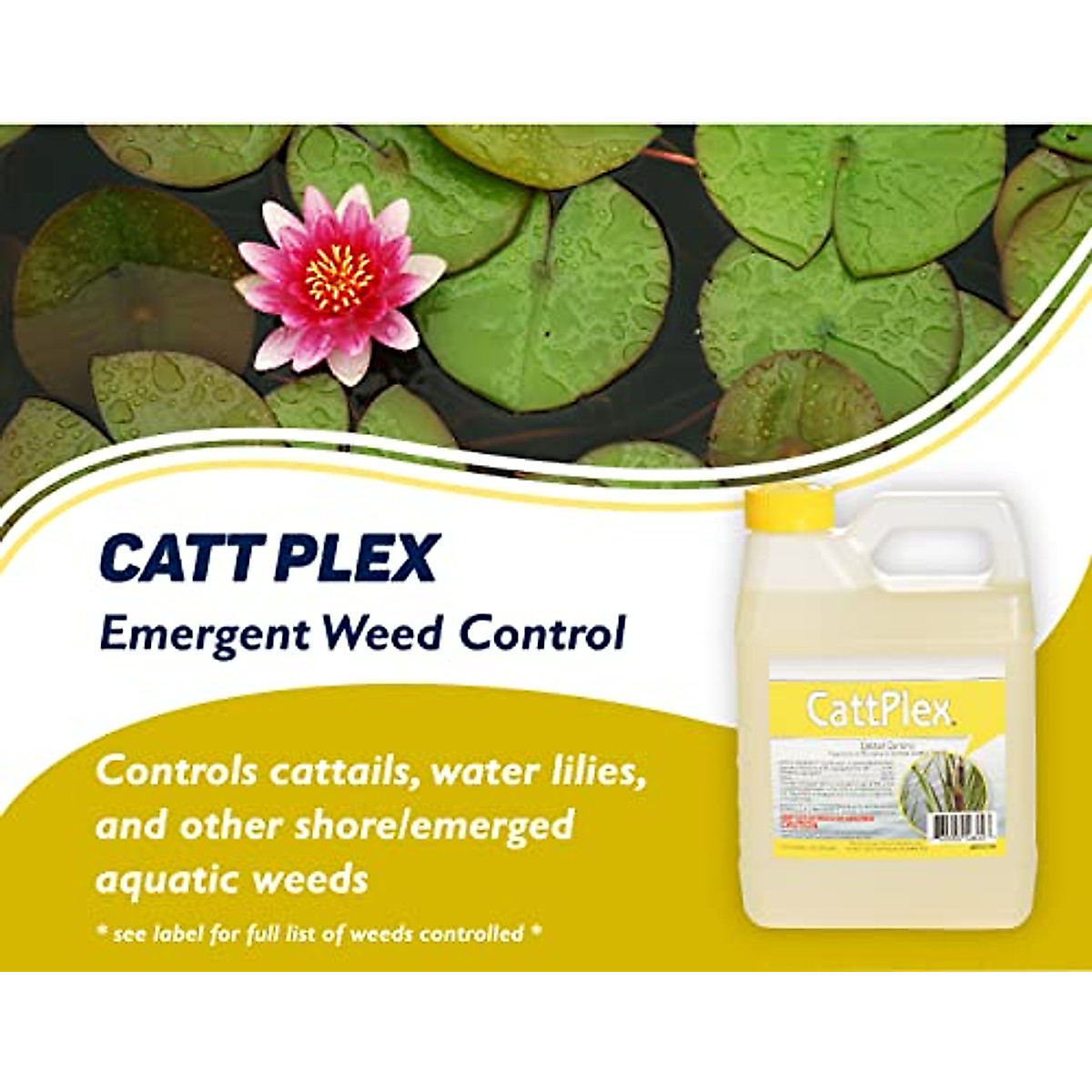 Sanco Industries Catt Plex Herbicide - Aquatic Grade - Works on Cattails, Pond Weeds, Water Lilies, Grass - One Quart 32oz