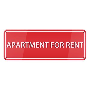 Apartment For Rent Sign For House Door, Plastic Self-Adhesive Signs For Business Home, 3 X 10 Inches Acrylic For Office Gate Window