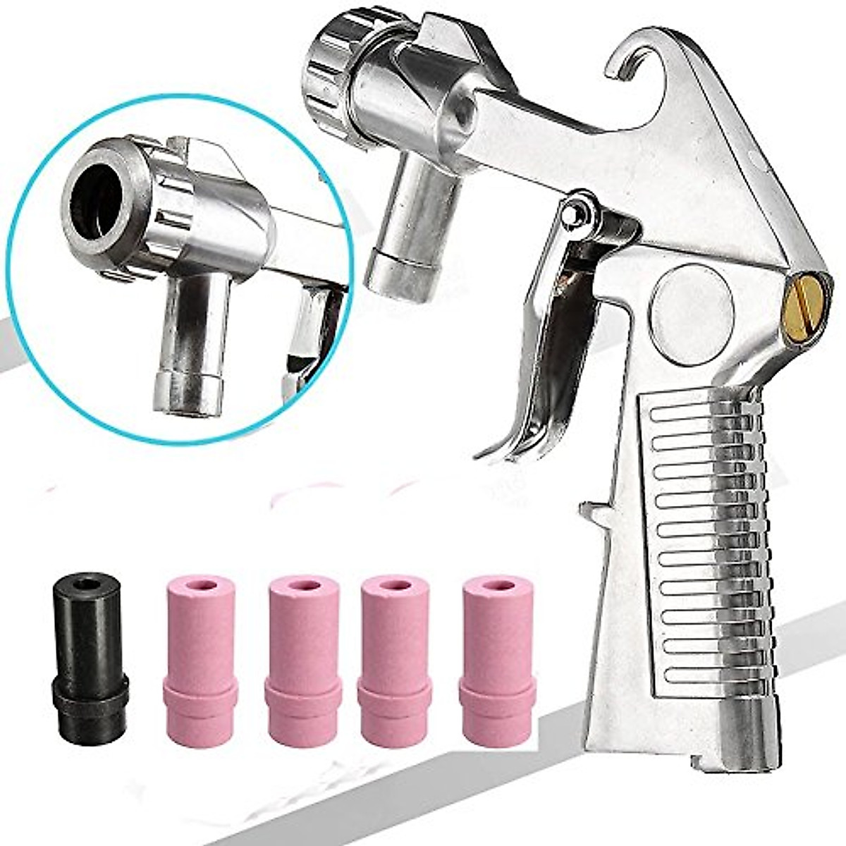 Wogoboo Sand Blaster Kit Blasting Shot Sandblaster Siphon Feed Gun Nozzle Rust Remove Abrasive Sand Blasting for Sandblast Cabinets