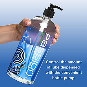 Passion Natural Water-Based Personal Lubricant Twin Pack, Premium, Non-Sticky, Easy-to-Clean Formula for Smooth, Comfortable Use - 34 Fl Oz (Pack of Two)