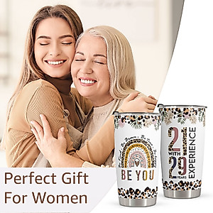 Macorner 50th Birthday Gifts for Women - Stainless Steel Tumbler 20oz - 50 Years Old Birthday Gifts for Women - Gifts for Women Bestie Friends Sister Coworker Mom Wife 21 With 29 Years Experience Gift