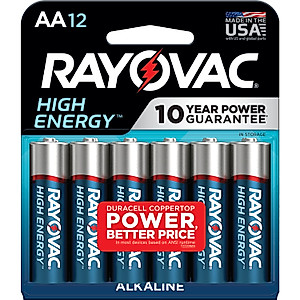 Rayovac AA Batteries, Double A Battery Alkaline, 12 Count