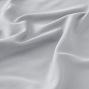 Bedsure Twin Sheets Grey for Kids - Polyester & Rayon Derived from Bamboo Cooling Bed Sheets, Deep Pockets Fits up to 16", Breathable, Wrinkle Free and Soft Twin Sheet & Pillowcase Sets