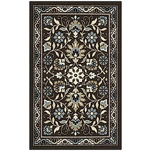 Maples Rugs Florence 2'6 x 3'10 Hallway Entry Kitchen Rugs Non Skid Washable Accent Area Mat [Made in USA], Coffee Brown
