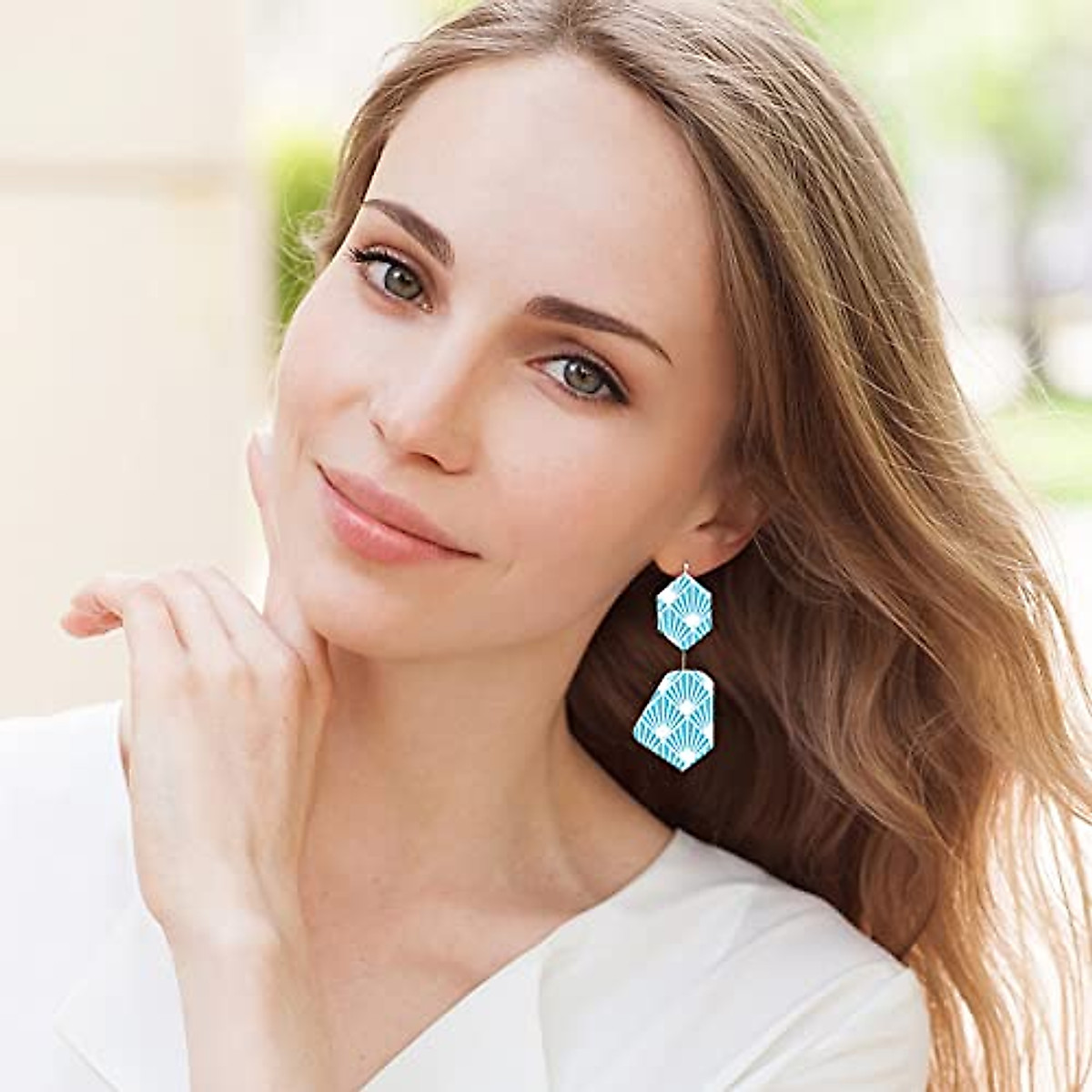 Mersuii 4 Pcs Polymer Clay Silk Screen, Silk Screen Stencils for Polymer Clay, Reusable Silkscreen Print for Printing on Clay & Other Jewelry Clay Earrings Decoration