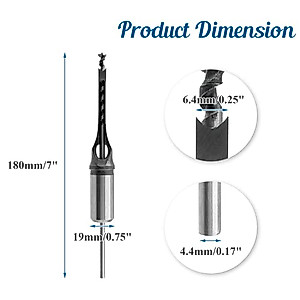 Kyuionty Square Hole Drill Bit, 1/4 Inch Woodworking Hole Saw Mortising Chisel Drill Bits, Hollow Mortise Chisel Spiral Drill Bits Tool