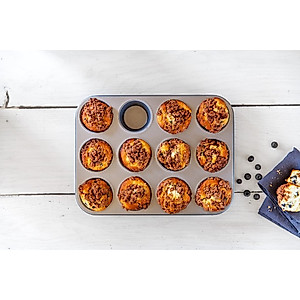 G & S Metal Products Company OvenStuff Set of Two Nonstick 12-cup Muffin Pans, Gray, HG230-AZ