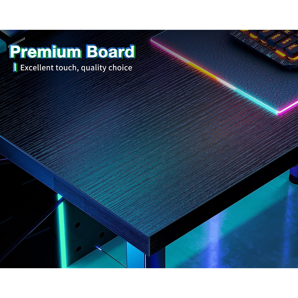 AODK L Shaped Gaming Desk, Computer Corner Desk, PC Gaming Desk Table with Large Monitor Riser Stand for Home Office Sturdy Writing Workstation,51 * 19 inch,Classical Black