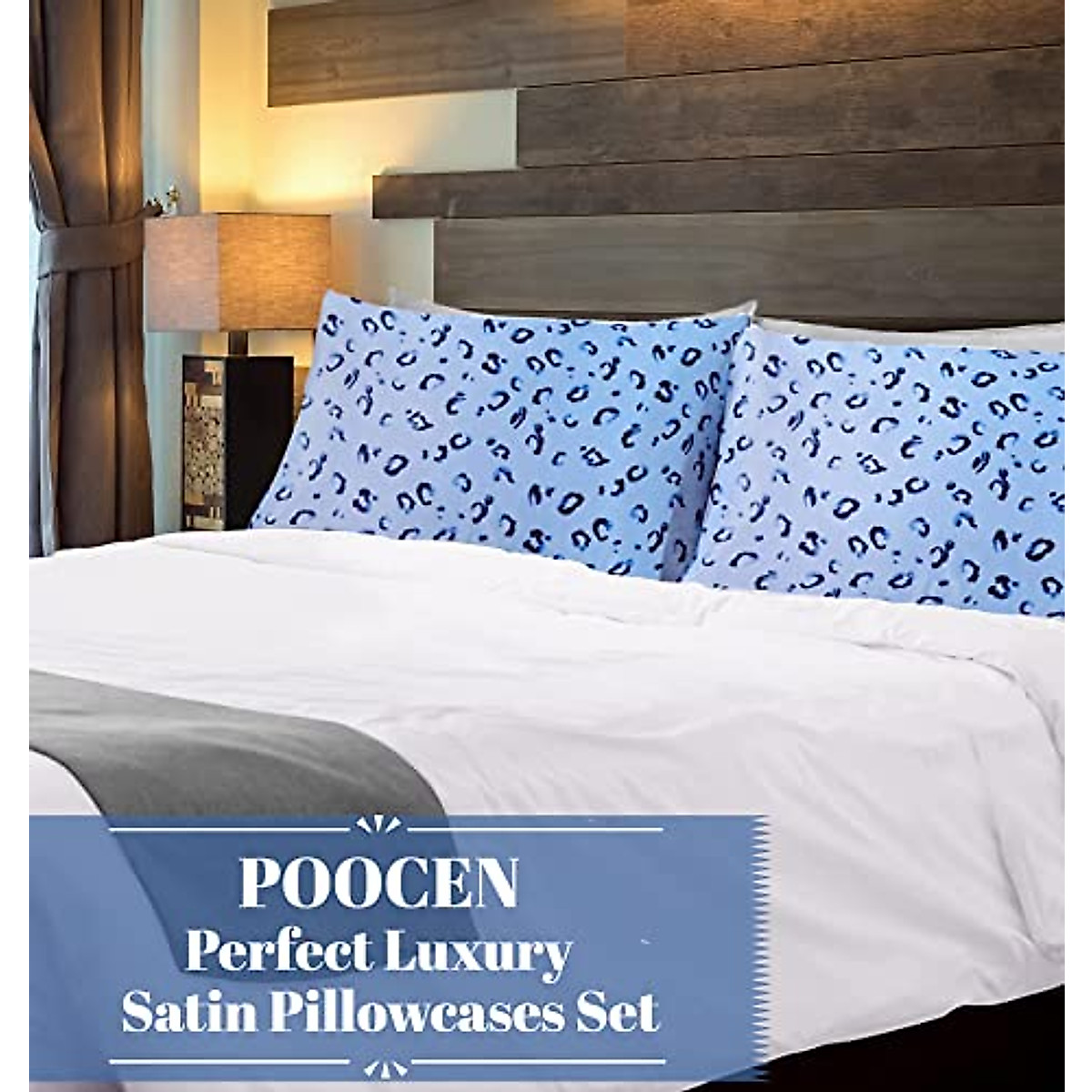 Satin Silk Pillowcase for Hair & Skin, Cooling Pillow case Wrinkle Free, Leopard Silky Satin Pillow Case Cover Queen Size Set of 2, Vegan Silk Satin Pillowcase with Envelope Closure 20x30 inches