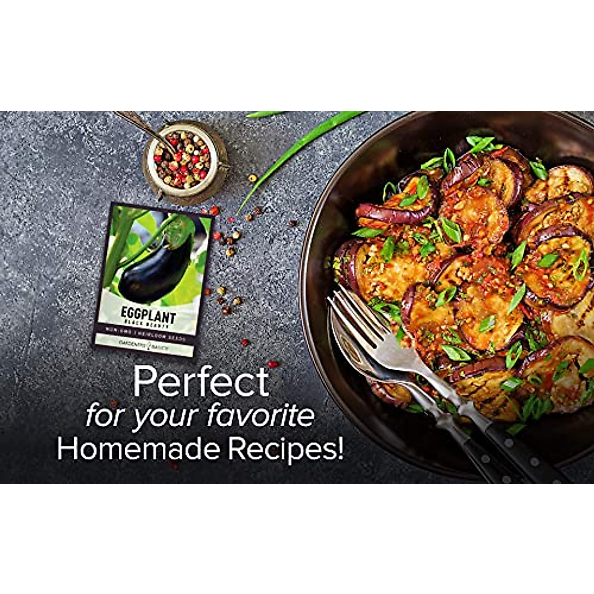 Eggplant Seeds for Planting - Black Beauty Solanum melongena is A Great Heirloom, Non-GMO Vegetable Variety- 300 mg Seeds Great for Outdoor Spring, Winter and Fall Gardening by Gardeners Basics