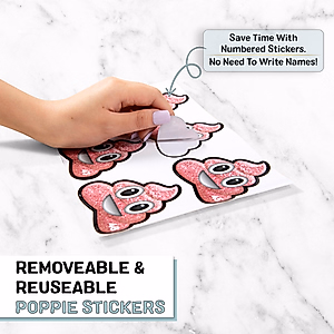 Pin the Poopie on the Diaper Boy Baby Shower Game - Hilarious Baby Shower Game with Vibrant Stickers - Perfect for Gender Reveal, Coed or Gender Neutral Party - Funny Baby Shower Idea for 48 Guests