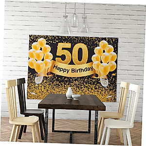 Abaodam Birthday Backdrop 1pc 50 Years Old Background Cloth Poster Vinyl 50th Birthday Poster