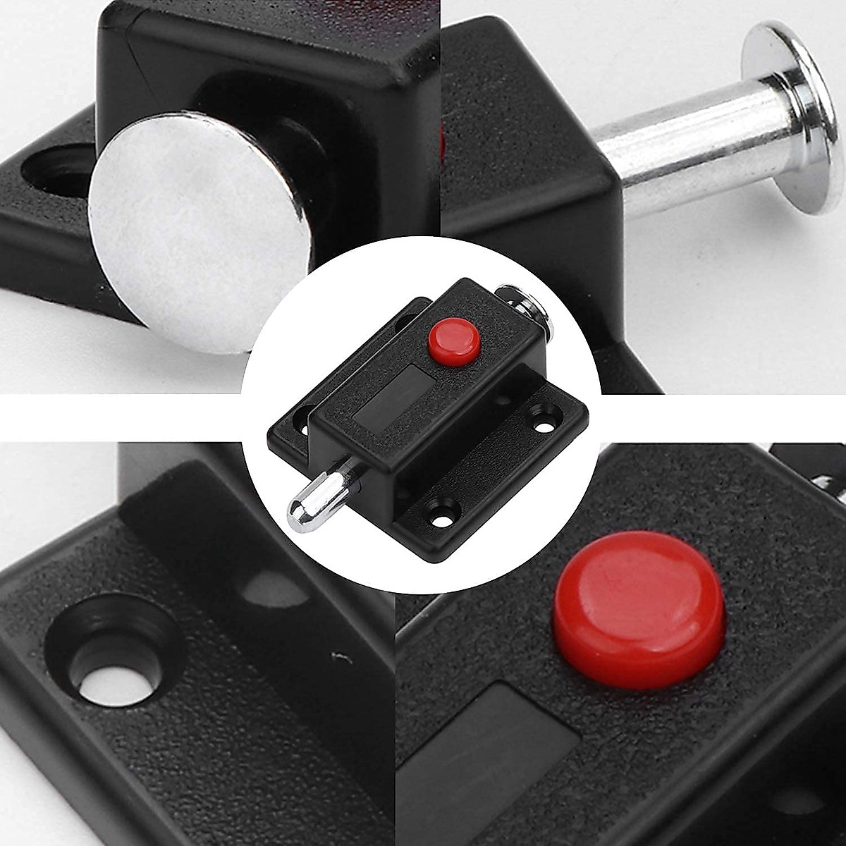 CODACE Electronic DIY Cabinet Lock, Smart NFC RFID Lock with Slide Latch for Double Hidden Door Cabinet Drawer Wooden Cupboard