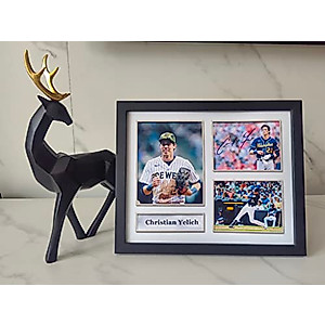 Christian Yelich Reprint Signed Photo Picture Poster Framed Display Decorations Fan Gifts Memorabilia Wall Art