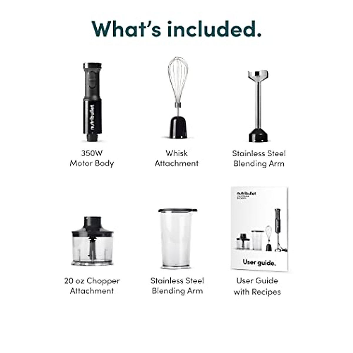Nutribullet Immersion Blender – Deluxe Set, Black, 30 oz