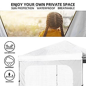 MordenApe Sunshade Sidewall with Window for 10x10 Pop Up Canopy, Instant Canopy SunWall, 1 Pack (10 x 10, White)