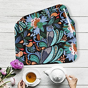 2Pcs Serving Trays: Serving Platters for Breakfast, Lunch, Dinner, Appetizers, Coffee Table, BBQ and Party, Outdoor and Indoor Use,17" and 14"(Colourful,2 Pack)