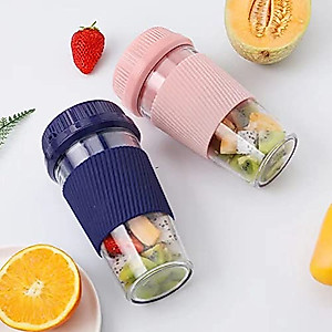 300ml Personal Blender, Travel Juicer Cup with USB Rechargeable, Mini Portable Blender for Shakes, Smoothies, Fruit (Pink)