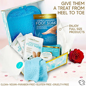 LOVE, LORI Foot Care Kit - 8-Piece Relaxing Spa Set for Women, Moisturizing & Hydrating, Natural Ingredients