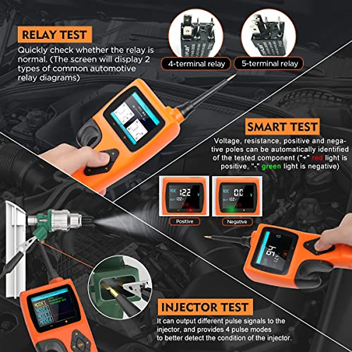 Power Circuit Probe Tester 9-30V Car Circuit Tester, Component Activation Electrical Tester, Relay Tester, Multimeter Circuit Breaker Finder, Injector Tester, with 20FT Test Cable LED and Test Light