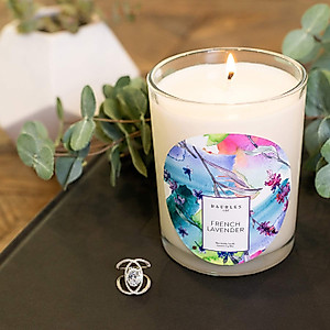 Kate Bissett Baubles White Gardenia Scented Premium Candle and Jewelry with Surprise Ring Inside | 18 oz Large Candle | Made in USA | Parrafin Free | Size 07