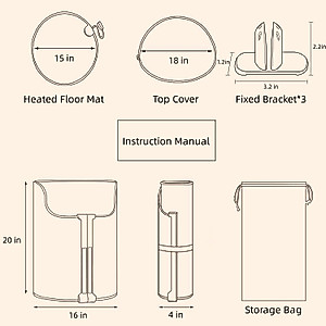 Under Desk Heater, Electric Foot Warmer for Office & Home, Portable Space Heater with Heated Floor Mat, Radiant Heater Indoor Use for Foot Leg, Quiet Foot heater with Thermostat and Timer UEMUSI