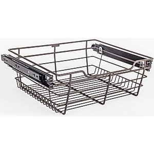 Dark Bronze Closet Pullout Basket 16"D x 17"W x 6"H