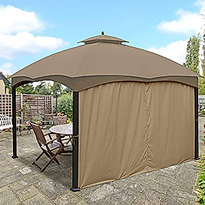 CoastShade Gazebo Replacement Curtain for 8x8 or 10x10 or 10x12 Outdoor Gazebo,6.7FT Height,Only 1 Panel Sidewall,Autumn Gazebo Sidewall,Khaki