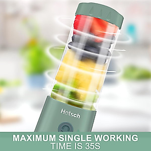 Hotsch Personal Blender for Shakes and Smoothies, Portable USB Rechargeable Blender with Six Stainless Steel Blade, Juicer Cup for Sports, Travel, Camping, Mask Making