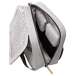 Petunia Pickle Bottom Meta Backpack | Diaper Bag Backpack for Parents | Comfortable, Spacious, & Sleek for On The Go Moms & Dads | Grey Pearl Nubuck Leatherette